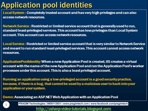 Sql Server Net And C Video Tutorial Part Application Pools In IIS