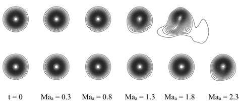 Vortex Advection Comparison At Different Advection Mach Number Top Download Scientific Diagram