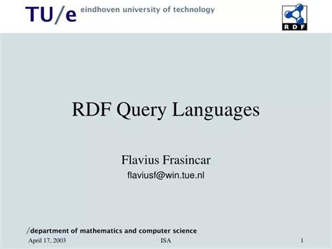 Ppt Rdf Query Languages Powerpoint Presentation Free Download Id6944323