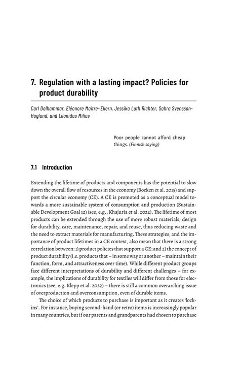 Pdf 7 Regulation With A Lasting Impact Policies For Product Durability