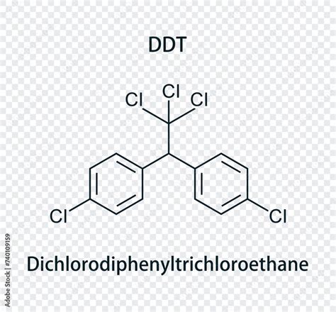 Chemical Structure Of Dichlorodiphenyltrichloroethane Ddt Vector Illustration Isolated On