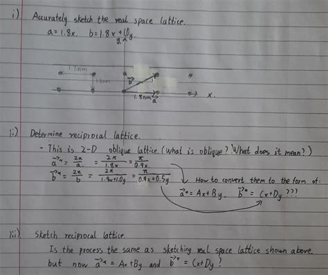 Solved Given The Following Real Lattice Vectors For A Two