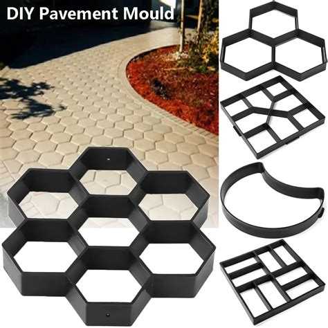재사용 가능한 바닥 포장 잔디 장식 다양한 모양 콘크리트 금형 시멘트 Diy 정원 경로 베톤 메이커 티몬