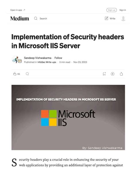 Implementation Of Security Headers In Microsoft Iis Server Pdf