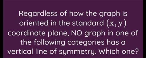 Regardless Of How The Graph Is Oriented In The Standard X Y