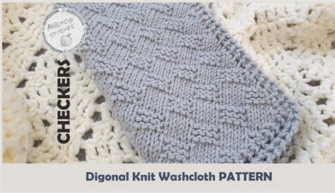 Checkers Washcloth Digital Knitting Pattern Simple Pattern Digit