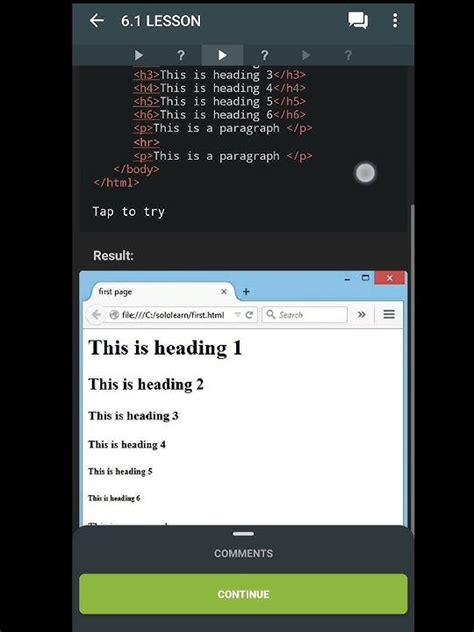 Heading Linescomments Html Basic Sololearn Html Course Solution Shorts Sololearn Pcoder