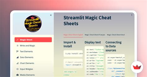 streamlit magic cheat sheets