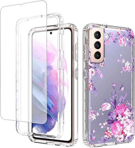 Amazon Com Yerebel Case For Galaxy S21 5G Case Samsung S21 SM G991U With Tempered Glass Screen