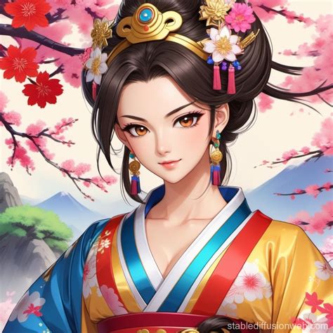 Anime Princess In Ancient Japanese Attire Stable Diffusion Online
