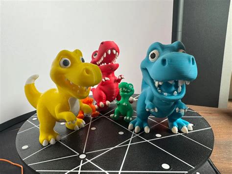 可爱的卡通霸王龙和恐龙朋友 来自 Realnationprint Makerworld：免费下载 3d 模型