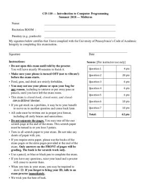 Fillable Online CIS 110 Introduction To Computer Programming Fax Email Print PdfFiller