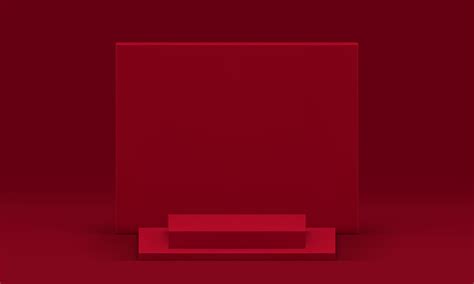 빨간 패션 3d 연단 받침대 쇼룸 제품 프리젠 테이션 현실적인 벡터 일러스트 레이 션 0명에 대한 스톡 벡터 아트 및 기타