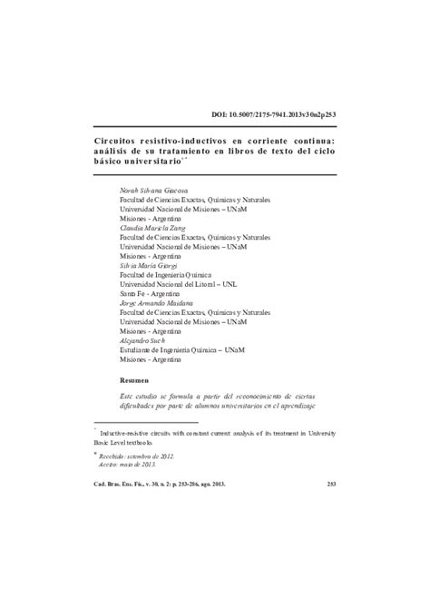 Pdf Inductive Resistive Circuits With Constant Current Analysis Of Its Treatment In Pdf Inductive Resistive Circuits With Constant Current Analysis Of Its Treatment In