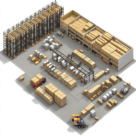 Warehouse Layout Featuring Both Bulk Storage And Pick Areas Premium