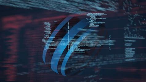 Animation Of Spinning Globe And Data Processing Over Grid Network Against Blue Background Stock