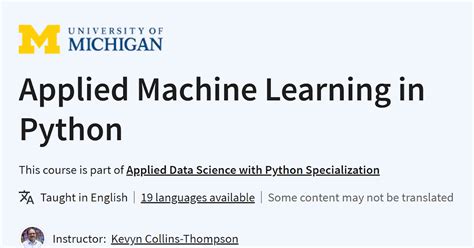 Applied Machine Learning In Python ~ Computer Languages Clcoding