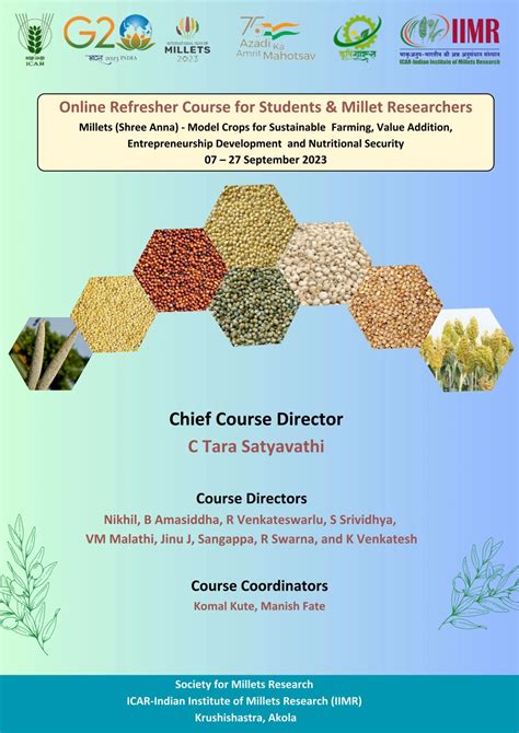 🔰 Rcsa 2023 Refresher Course On Millets Shree Anna 2023 🌾 Millets Shree Anna Model