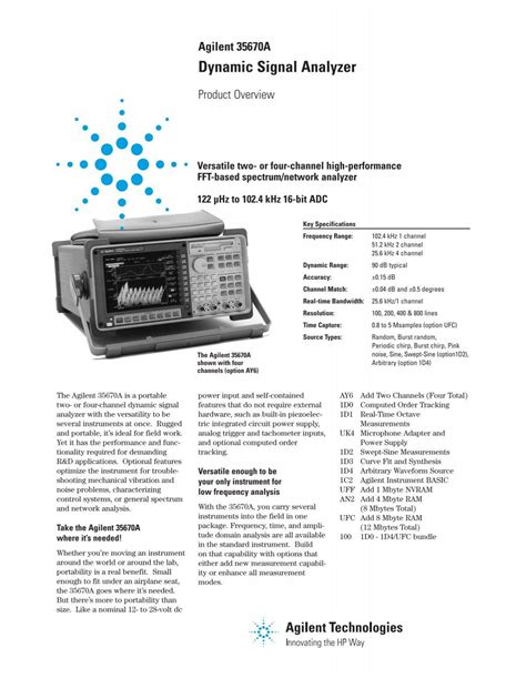 Agilent 35670A Dynamic Signal Analyzer Weimer