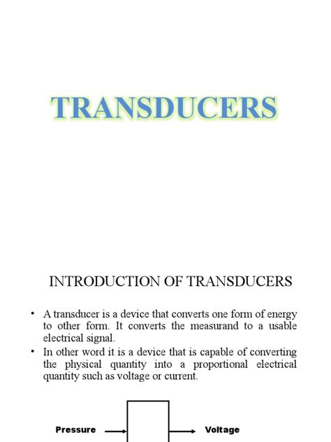 Transducers Pdf Sensor Physical Quantities