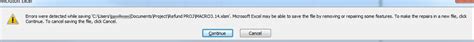 Excel Error When Saving Macro Enabled Workbook Excel
