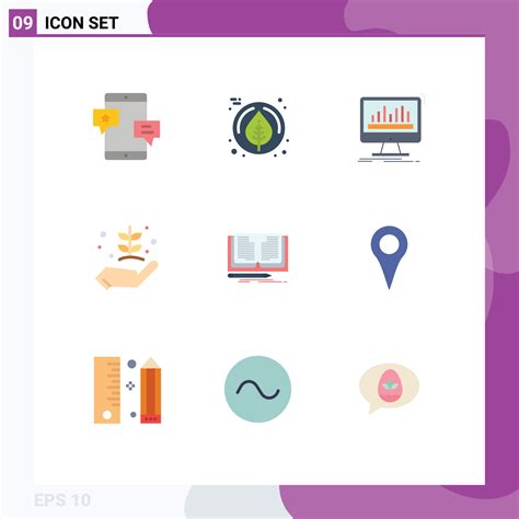 Modern Set Of 9 Flat Colors And Symbols Such As Nature Garden Analytics Farming Stats Editable