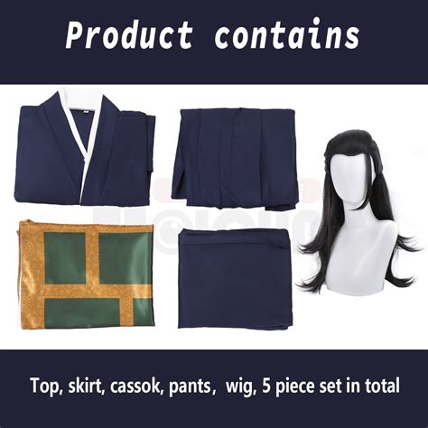 Holoun Jujutsu Kaisen Anime Kenjaku Suguru Geto Kimono Cassock Cosplay Costume Manga Wig