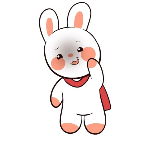 토끼 남자 캐릭터 귀여운 Vacter 만화 프리미엄 벡터