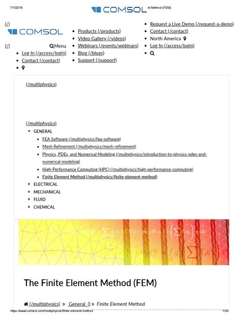 Finite Element Method Fem Comsol Pdf Finite Element Method Partial Differential Equation