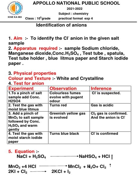 Action Conc H2so4 On Sodium Chloride Pdf