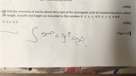 Triple Integration For Moi Rcalculus