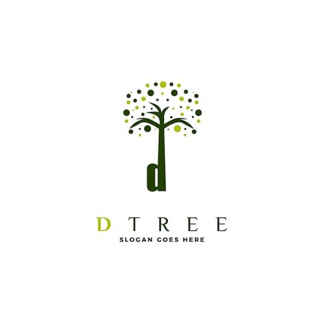 초기 문자 D 트리 로고 벡터 아이콘 그림 프리미엄 벡터