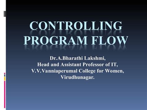 Net Controlling Program Flow Statements Ppt