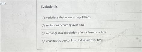 Solved Evolution Isvariations That Occur In