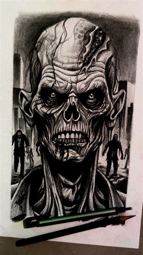 How To Draw Realistic Zombie Head