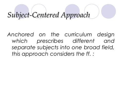 Approaches To Curriculum Design