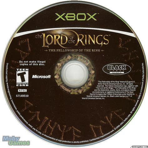 Lotr Fellowship Of The Ring Xbox Game Disc Lord Of The Rings Photo