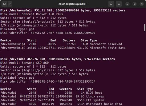 List The Partition Tables In Ubuntu