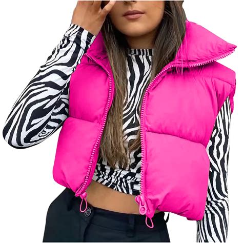 Atoysoy Loose Puffer Jackets For Women Trendy Zipper Up Stand Collar