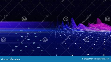 Abstract Background Color Wavy Graph From Dotted Guides With Blurred
