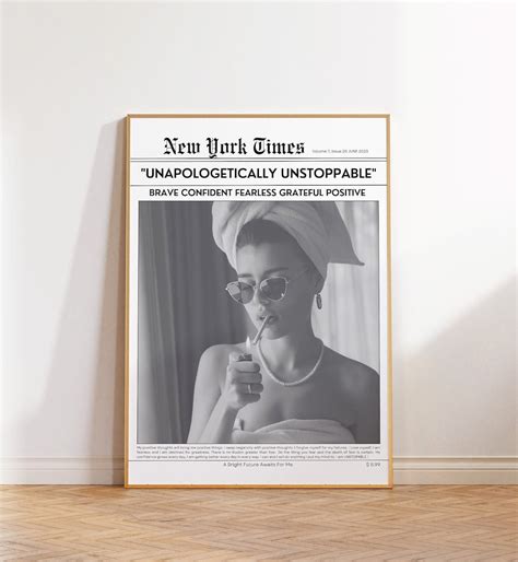 Newspaper Wall Art New York Times Print Retro Vintage Bar Cart Art It