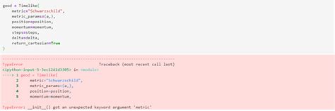 TypeError Init Got An Unexpected Keyword Argument Metric