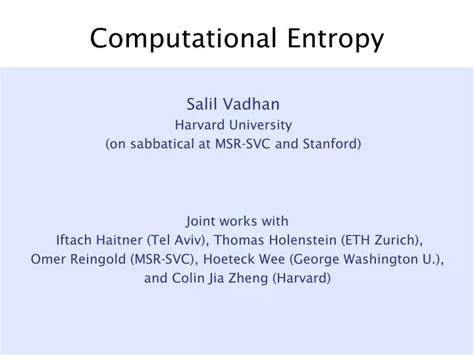 ppt computational entropy powerpoint presentation free download id