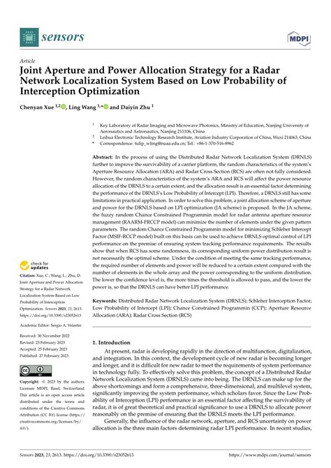 Pdf Joint Aperture And Power Allocation Strategy For A Radar Network Localization System Based