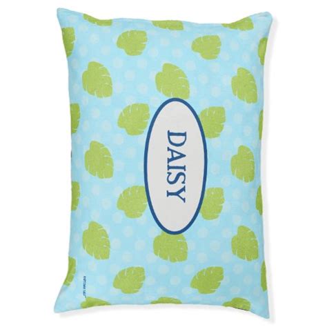 Palm Leaf Island Blue And Green Polka Dot Dog Bed Zazzle