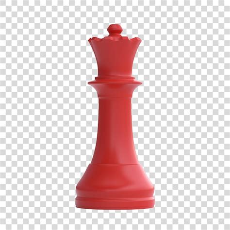 Premium Psd Red Queen Chess On A White Background Chess Game Figurine Leader Success Business