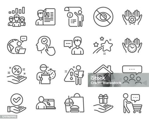 사람 아이콘이 설정됩니다 구매자가 생각하는 아이콘 대출 퍼센트 안전한 시간 표지판이 포함되어 있습니다 벡터 검증에 대한 스톡 벡터 아트 및 기타 이미지 Istock