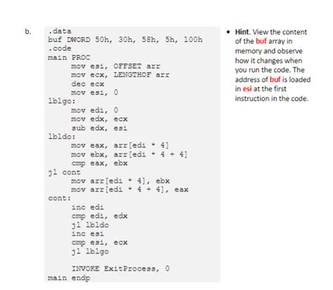 Solved Explain What Each Of The Following Assembly Codes