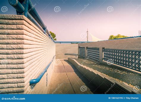Way To Pedestrian Underpass Tunnel In Abu Dhabi City At Corniche Uae