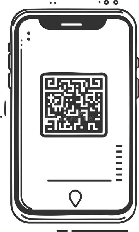 Illustration Of A Smartphone Displaying A Qr Code On Its Screen Stock